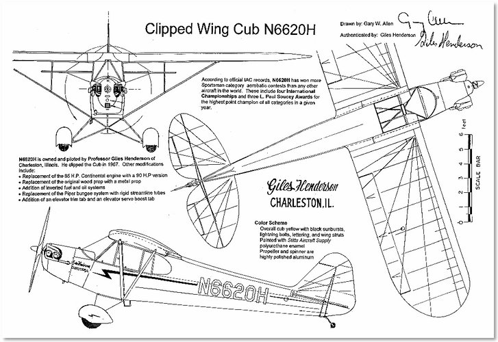 Piper Cub Wing Drawing